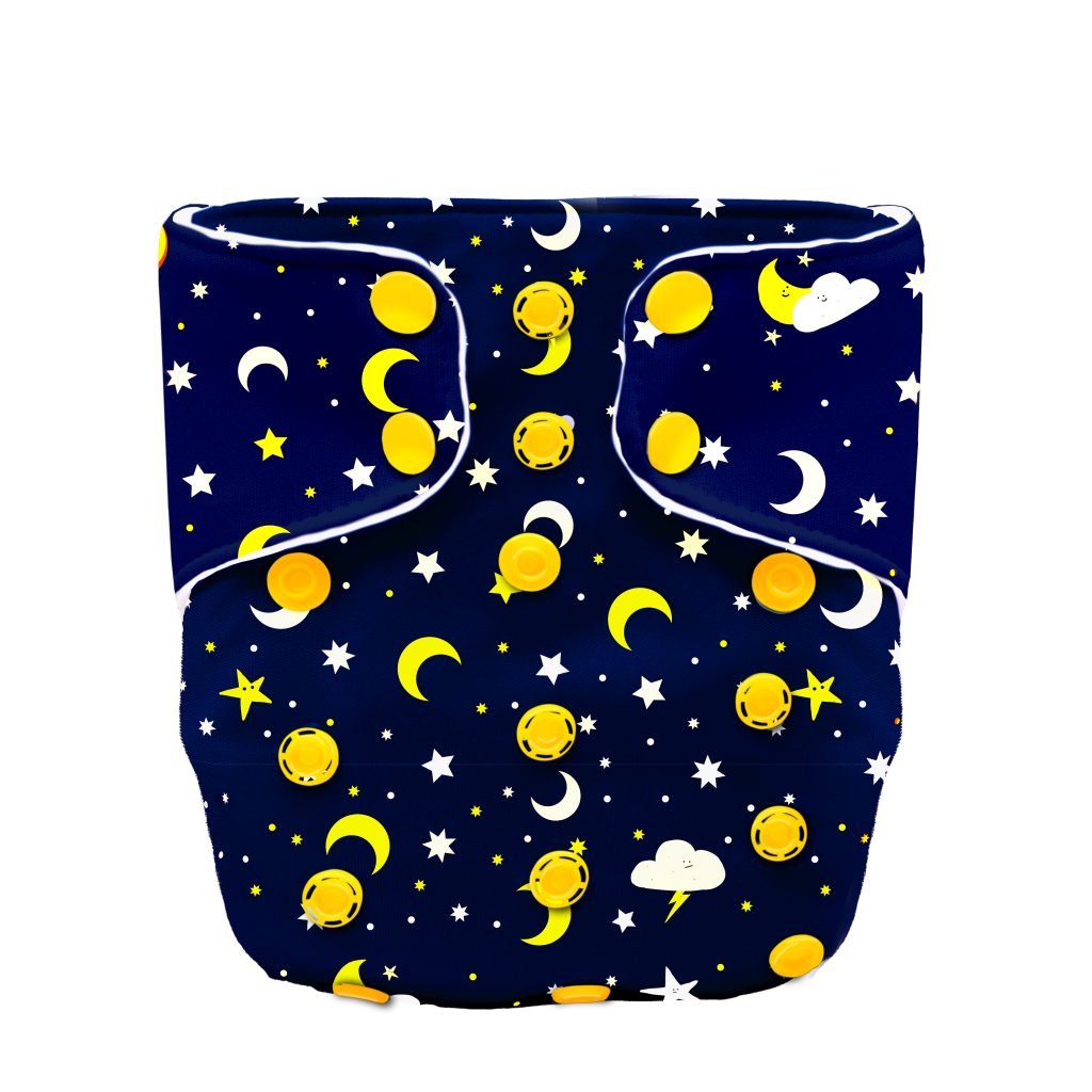 Printed Reusable Cloth Diaper (Free Size) - Quickdry